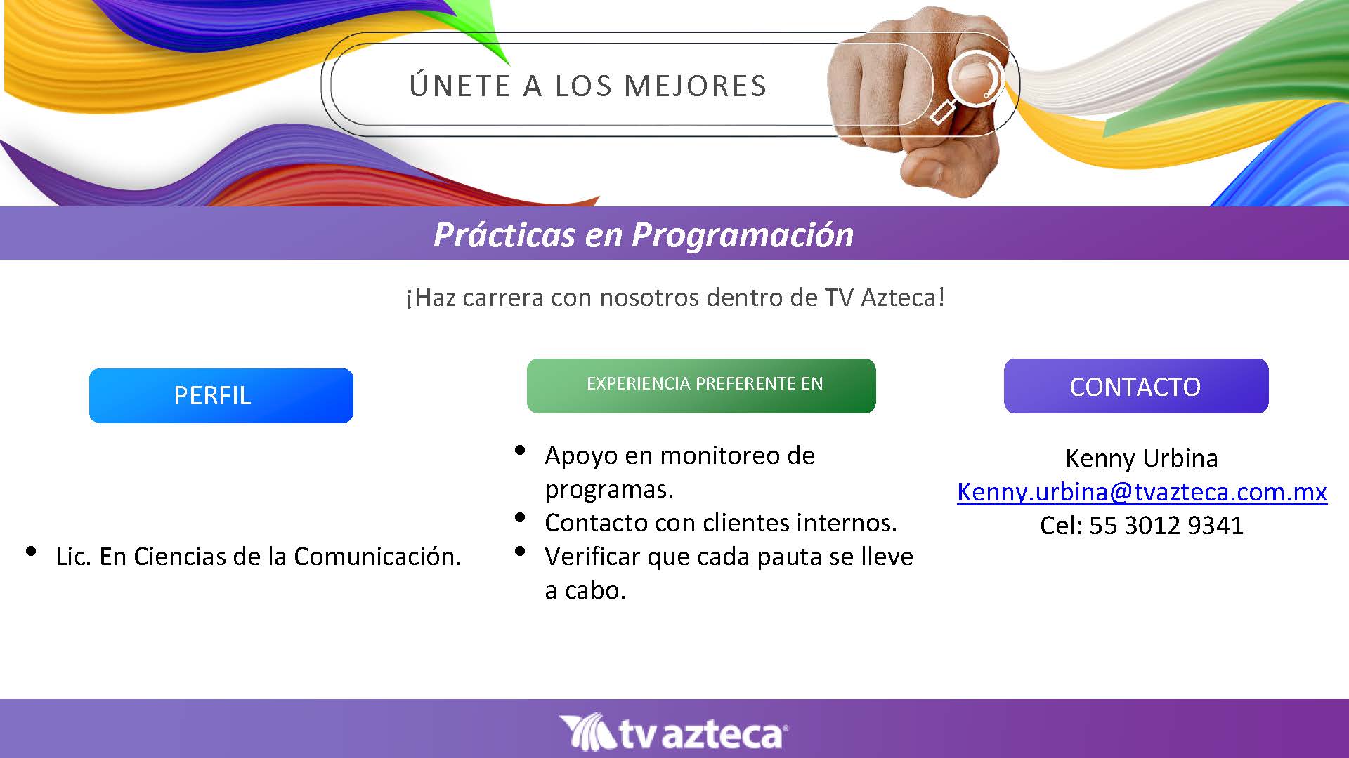 TV Azteca-¡Aplica si estudias Ciencias de la Comunicación ...