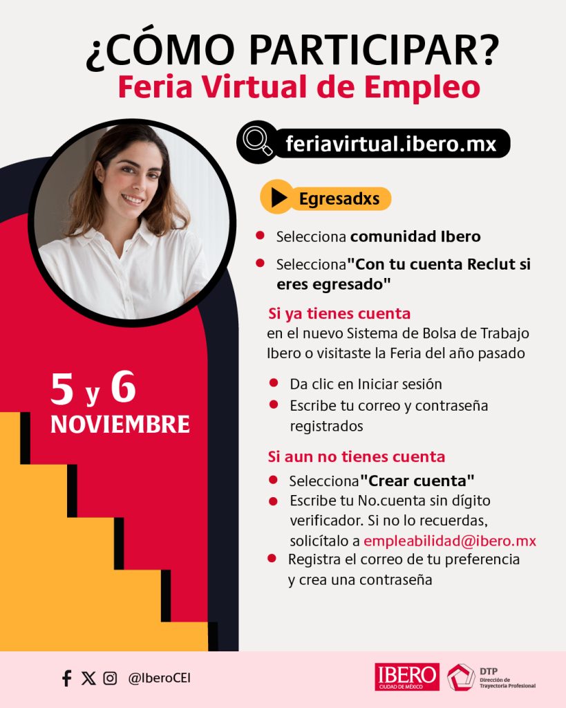 Feria virtual del empleo IBERO 2025 – Desarrollo Empresarial IBERO